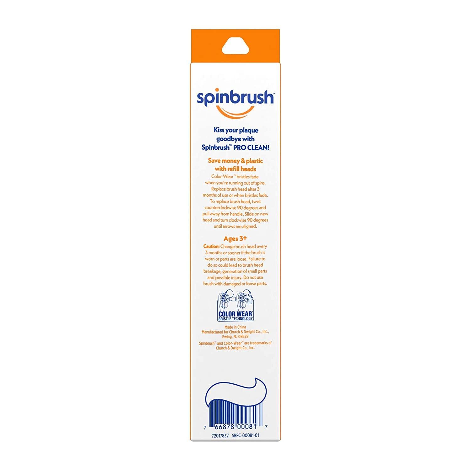 ARM & HAMMER Spinbrush Pro-Clean Replacement Brush Heads - Medium - 6 ...