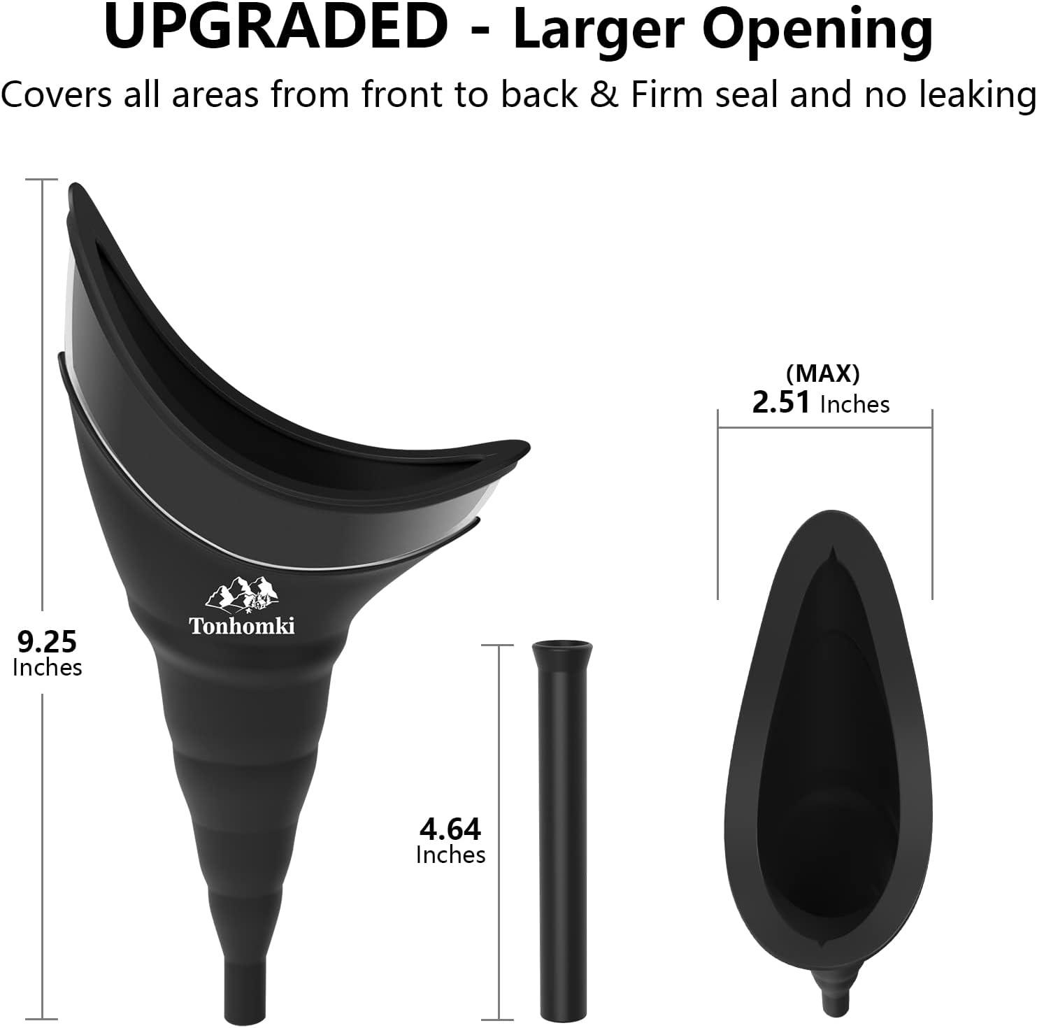 Female Urination Device - Reusable Silicone Portable Urinal for Women | Black Funnel for Travel ...