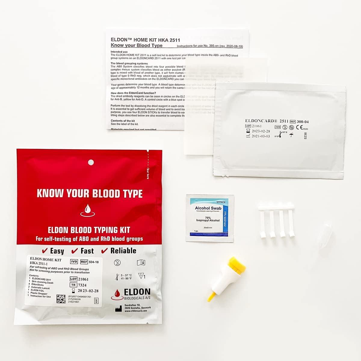 Home Blood Typing Kit - New Package + Improved Lancet (10 Kits) | Buy ...