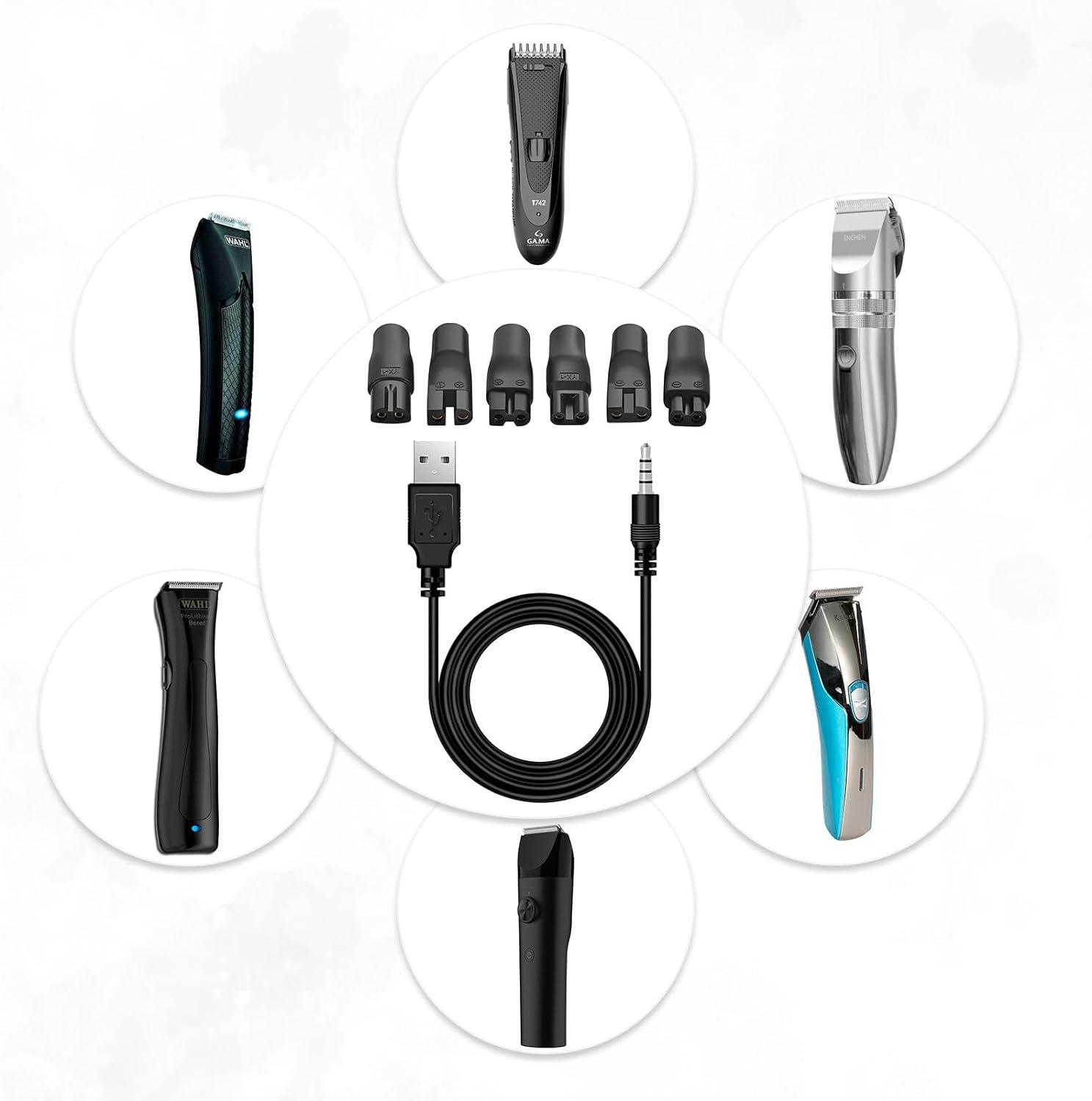 7Pcs USB Shaver Charger Kit for Philips Whal Kemei Babybliss ...