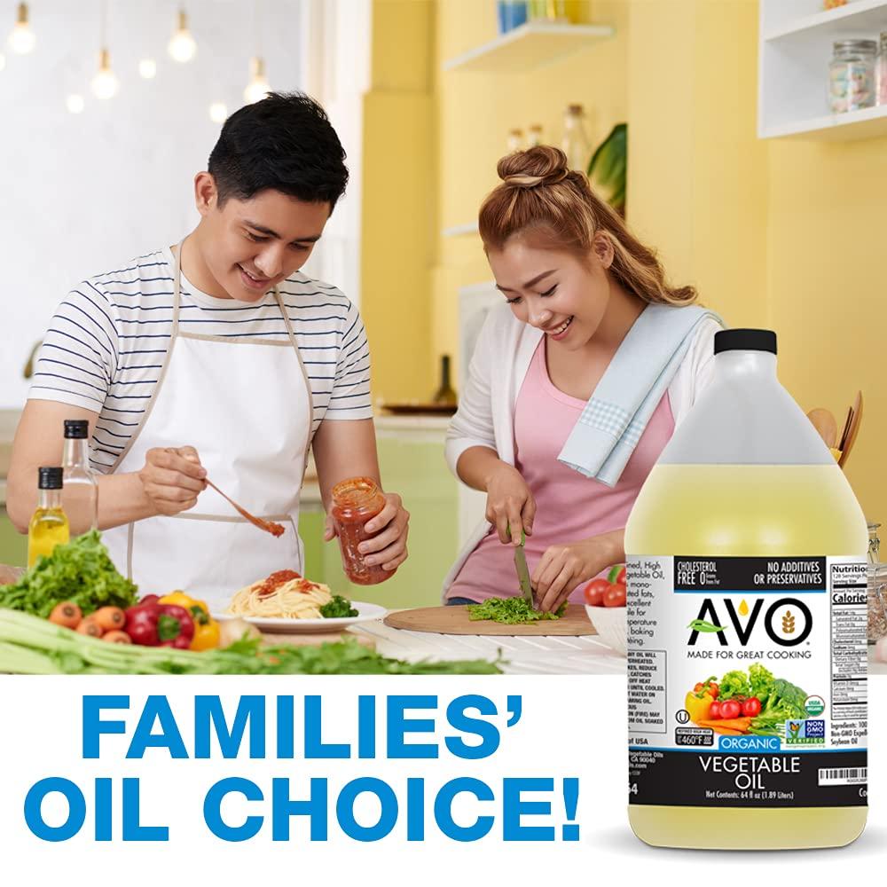 AVO ORGANIC 100% VEGETABLE Oil 64 Fl-oz (Half a Gallon) NO ...