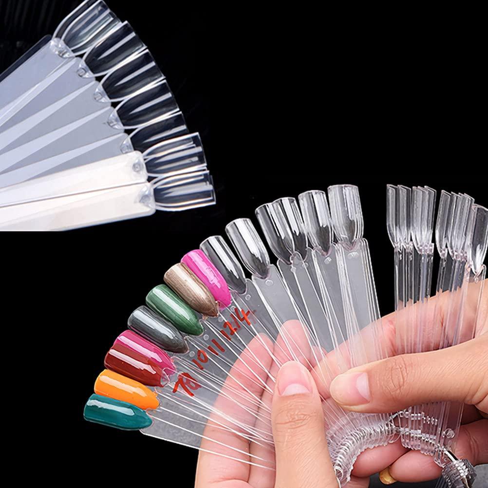 Pack of 100 Transparent Color Charts for Fingernails - Perfect Display ...