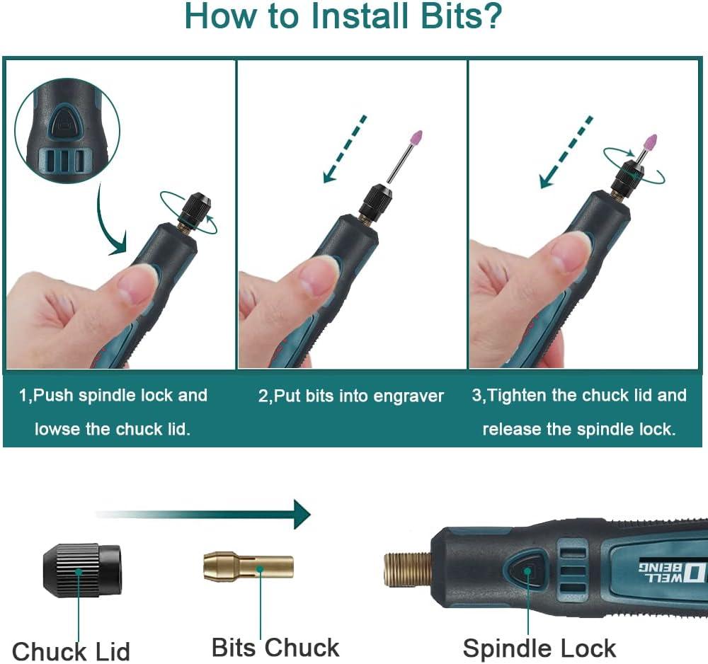Resparked Engraving Pen Engraving Pen With 37 Bits, USB Rechargeable ...