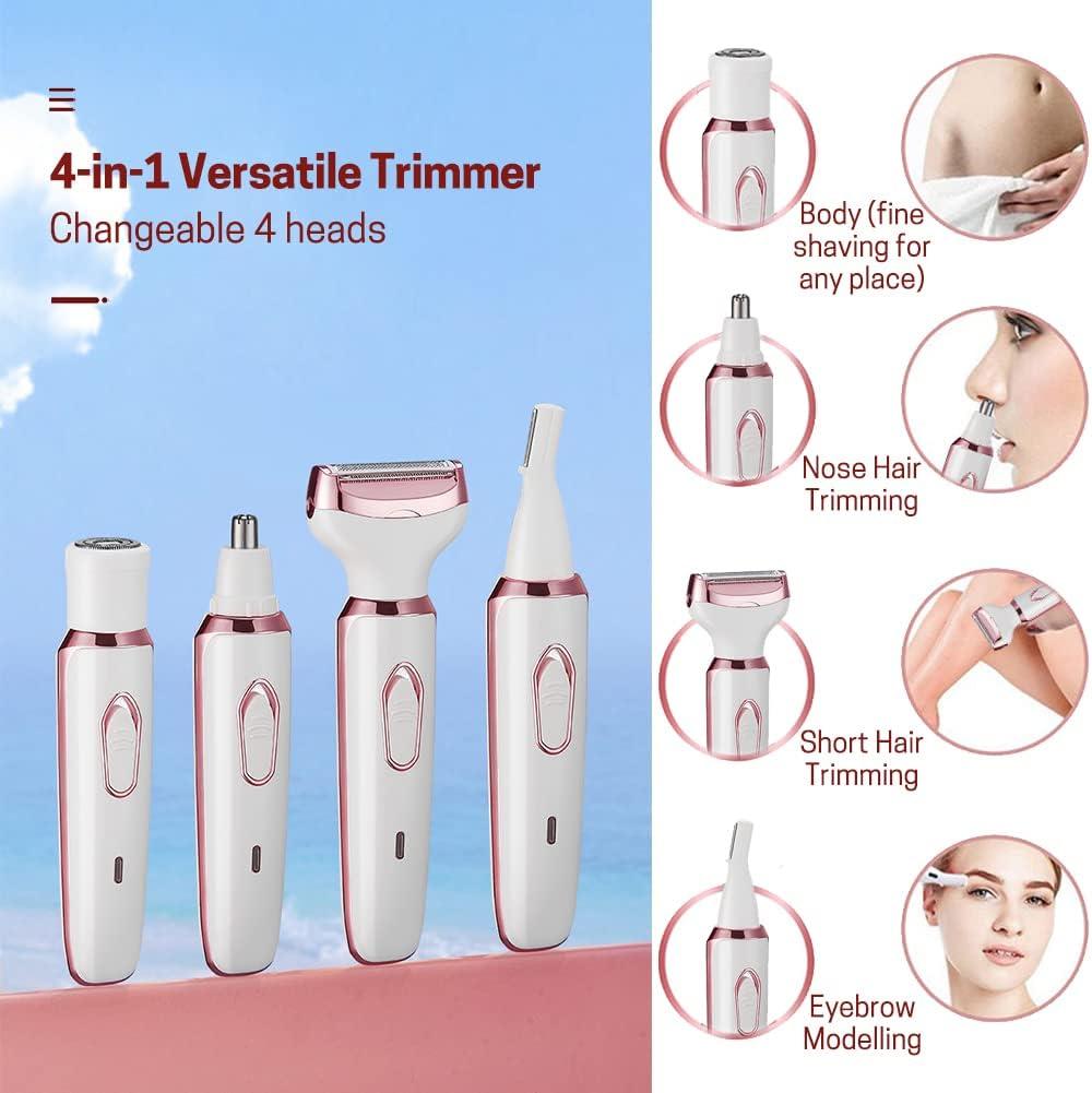 Vacto Electric Razor for Women - 4-in-1 Body Hair Removal & Trimmer ...