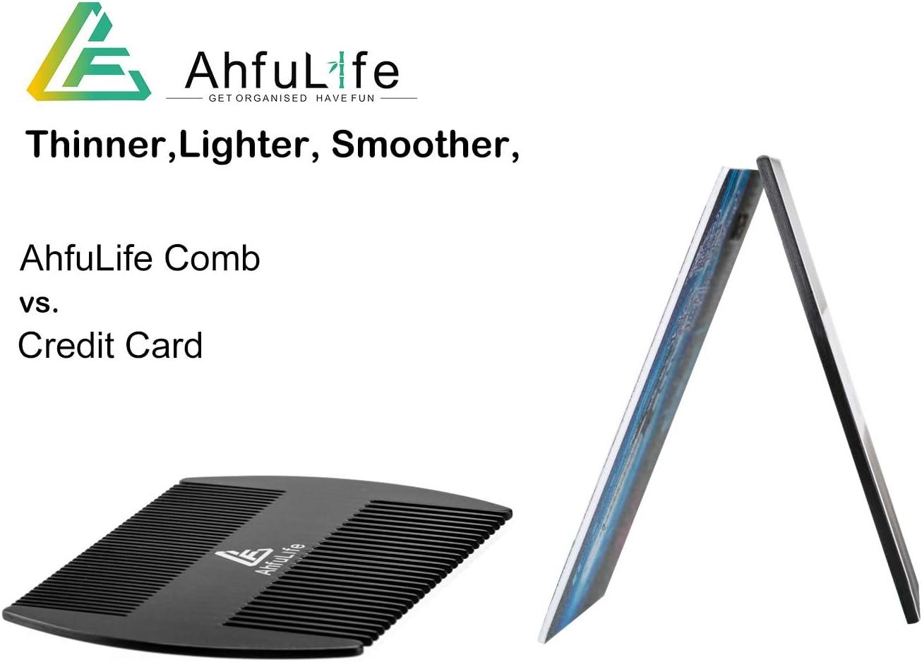 AhfuLife Metal Hair & Beard Comb - Credit Card Size Pocket Comb for Men ...