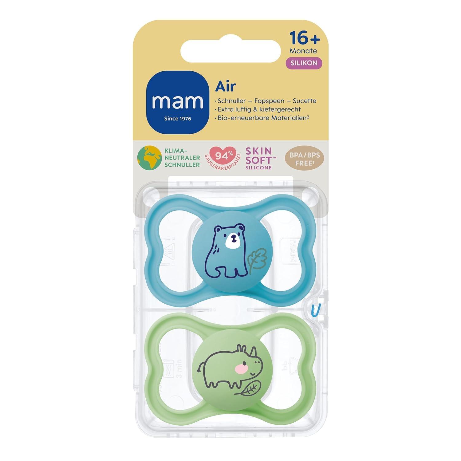 MAM Air Day & Night Silicone Pacifier Set (6) - Tooth-Friendly Extra ...