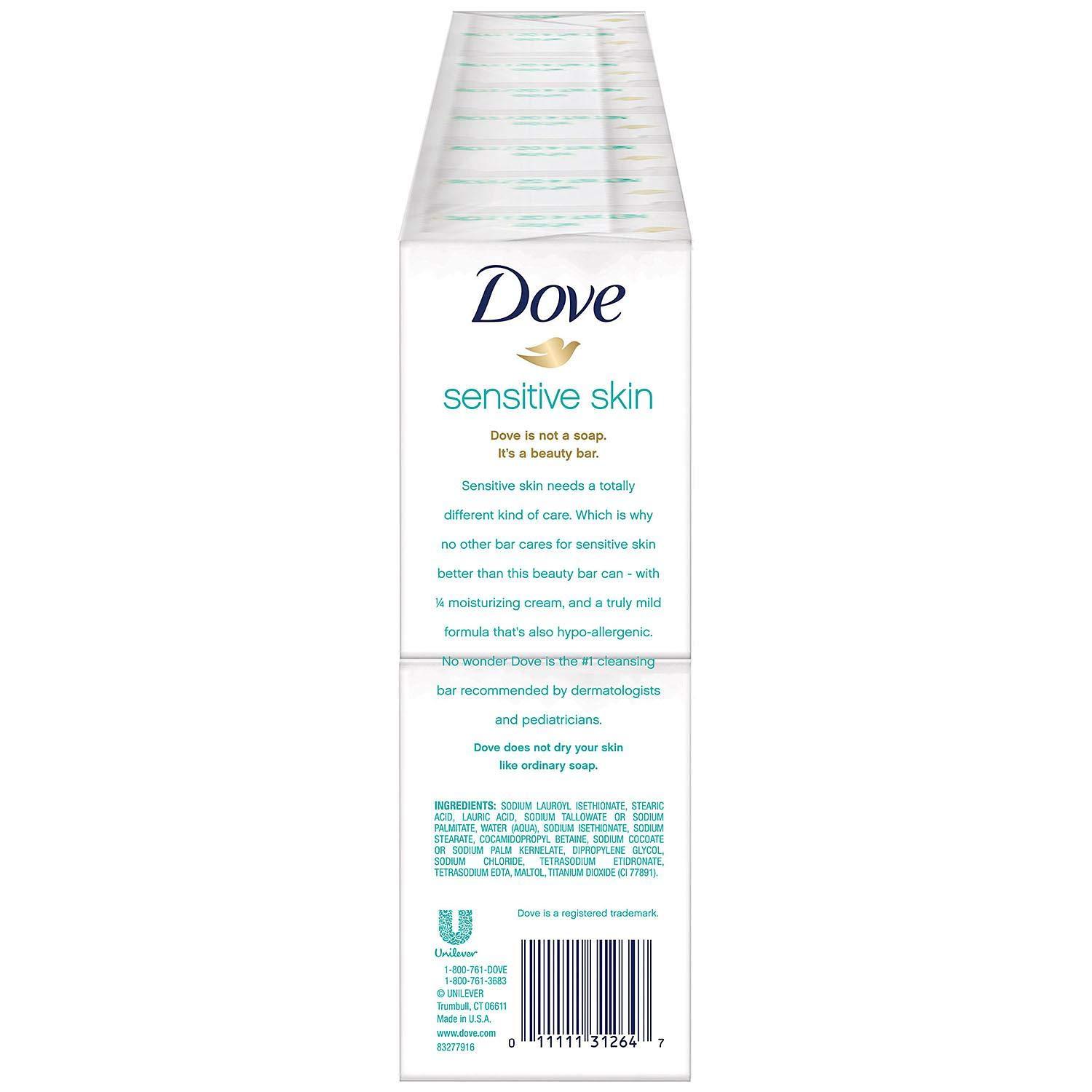 Dove Sensitive Bar Soap - 64 oz (16/4 oz) | Gentle & Nourishing | Buy ...