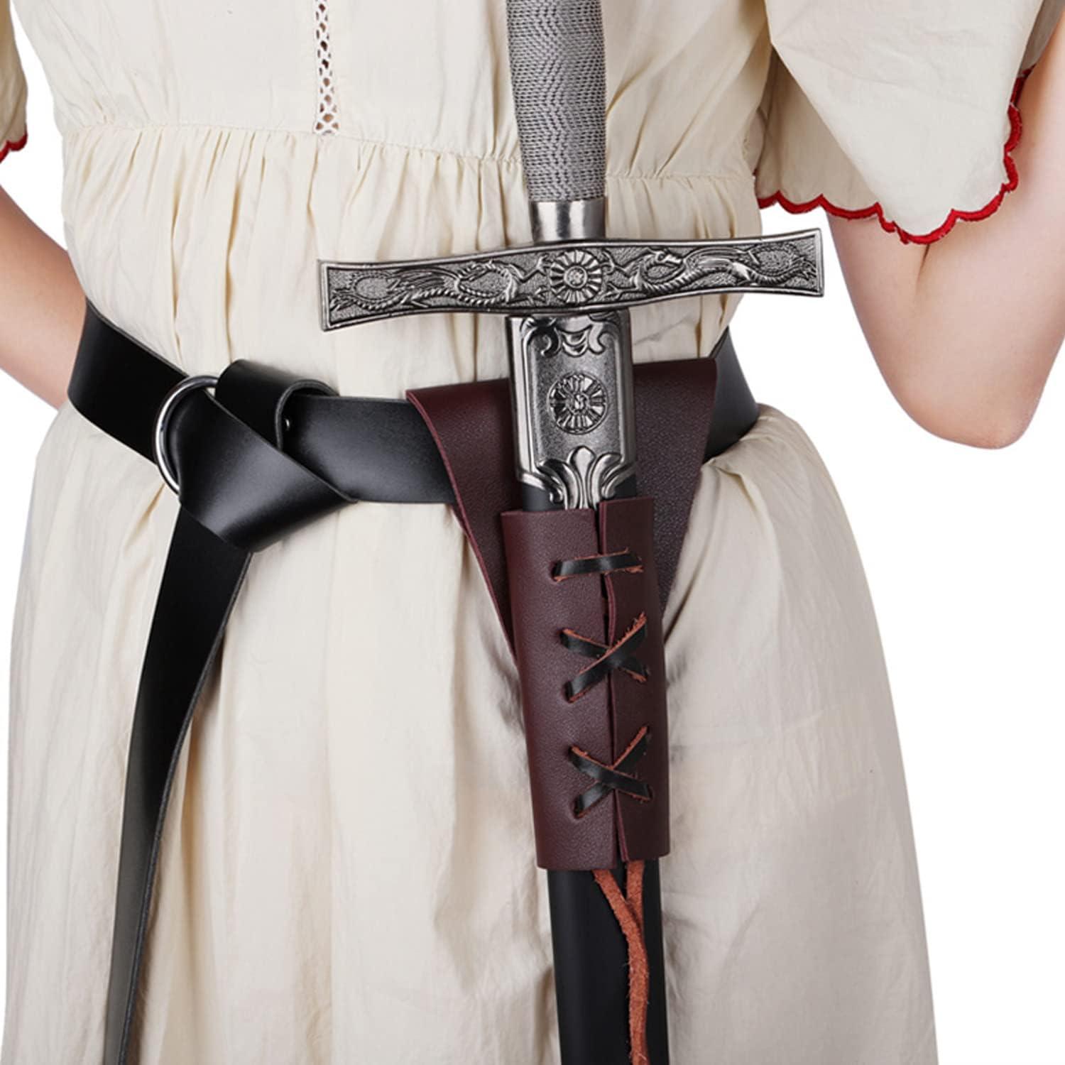 Vintage Medieval Leather Sword Belt Frog Scabbard | Renaissance Knight ...