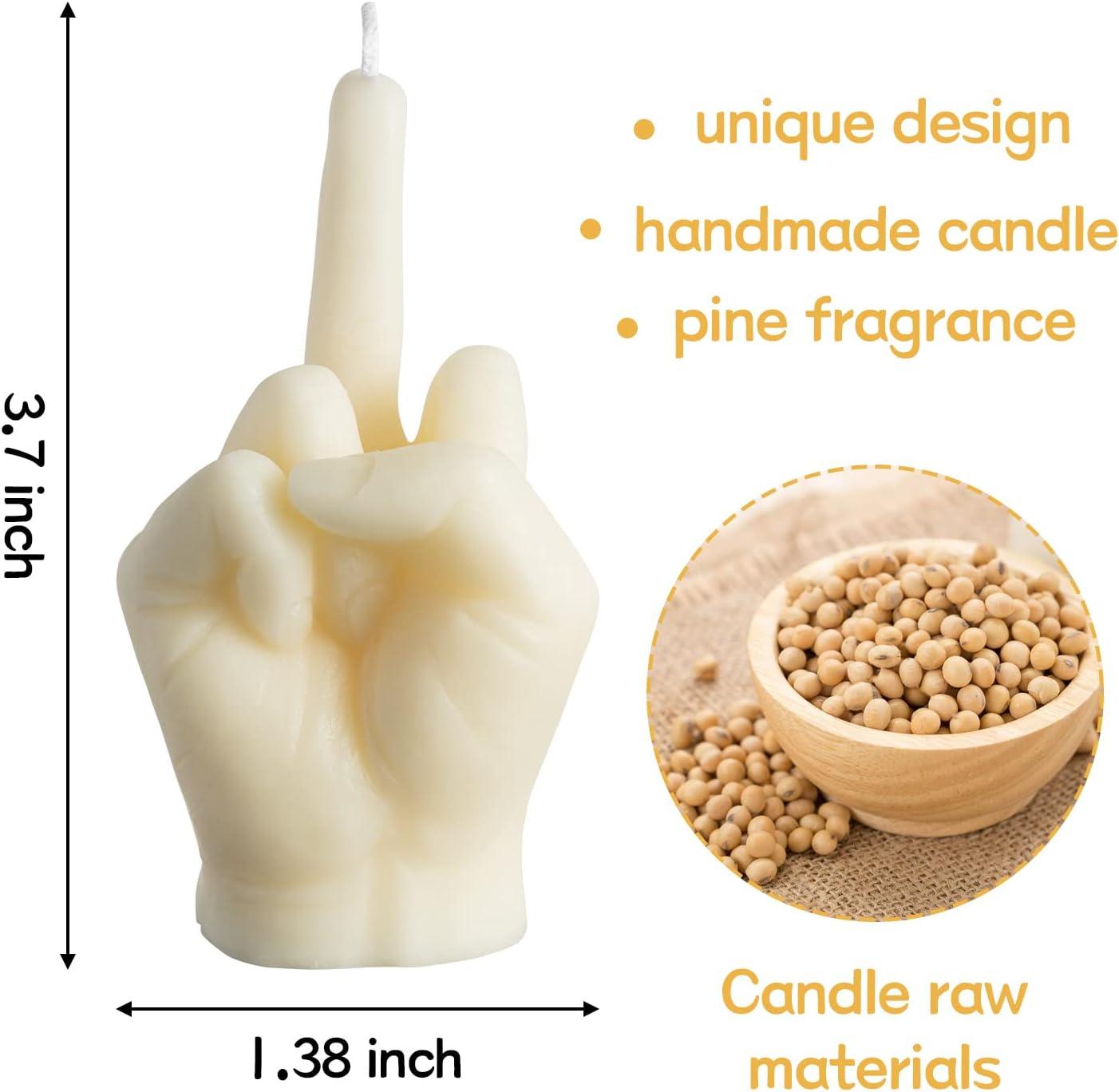 Sculpted Middle Finger Scented Candle - Danish Pastel Room Decor with ...