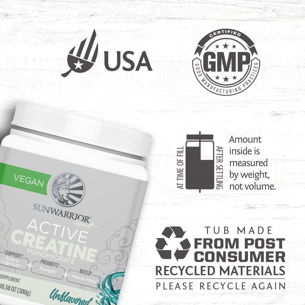 Sunwarrior Active Creatine | 300g Tub (60 Servings) | Vegan Keto ...