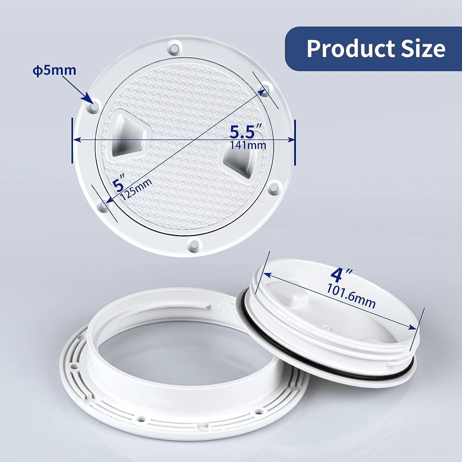 4/6/8 inch White Deck Plate Hatch with Detachable Cover - Non-Slip ...