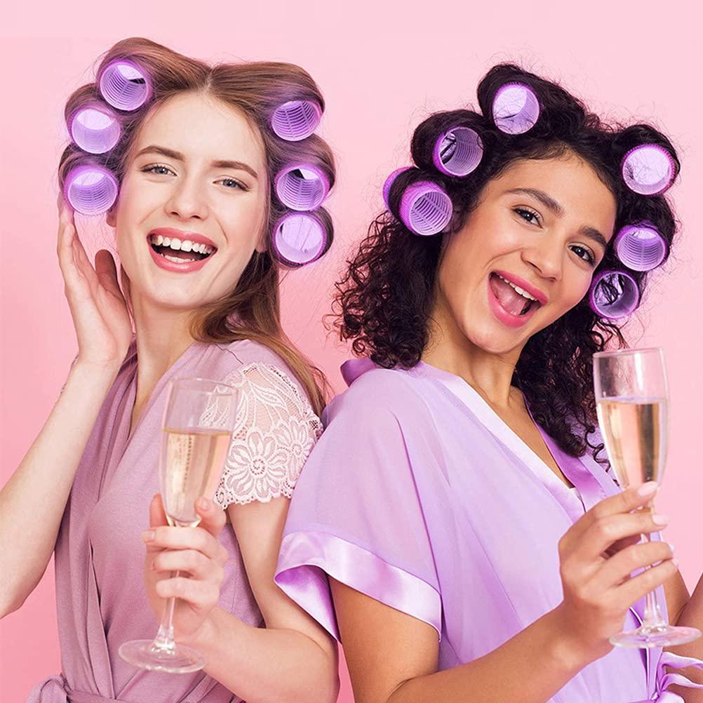 Jumbo Hair Rollers Set for Long Hair - 28Pcs Self Grip Curlers with ...