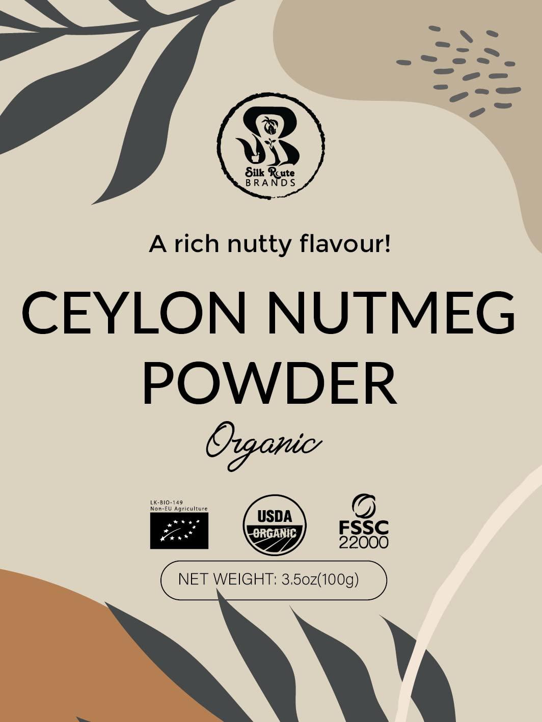 Organic Ceylon Nutmeg Powder 3.5 oz (100g) - USDA Organic, Non-GMO ...