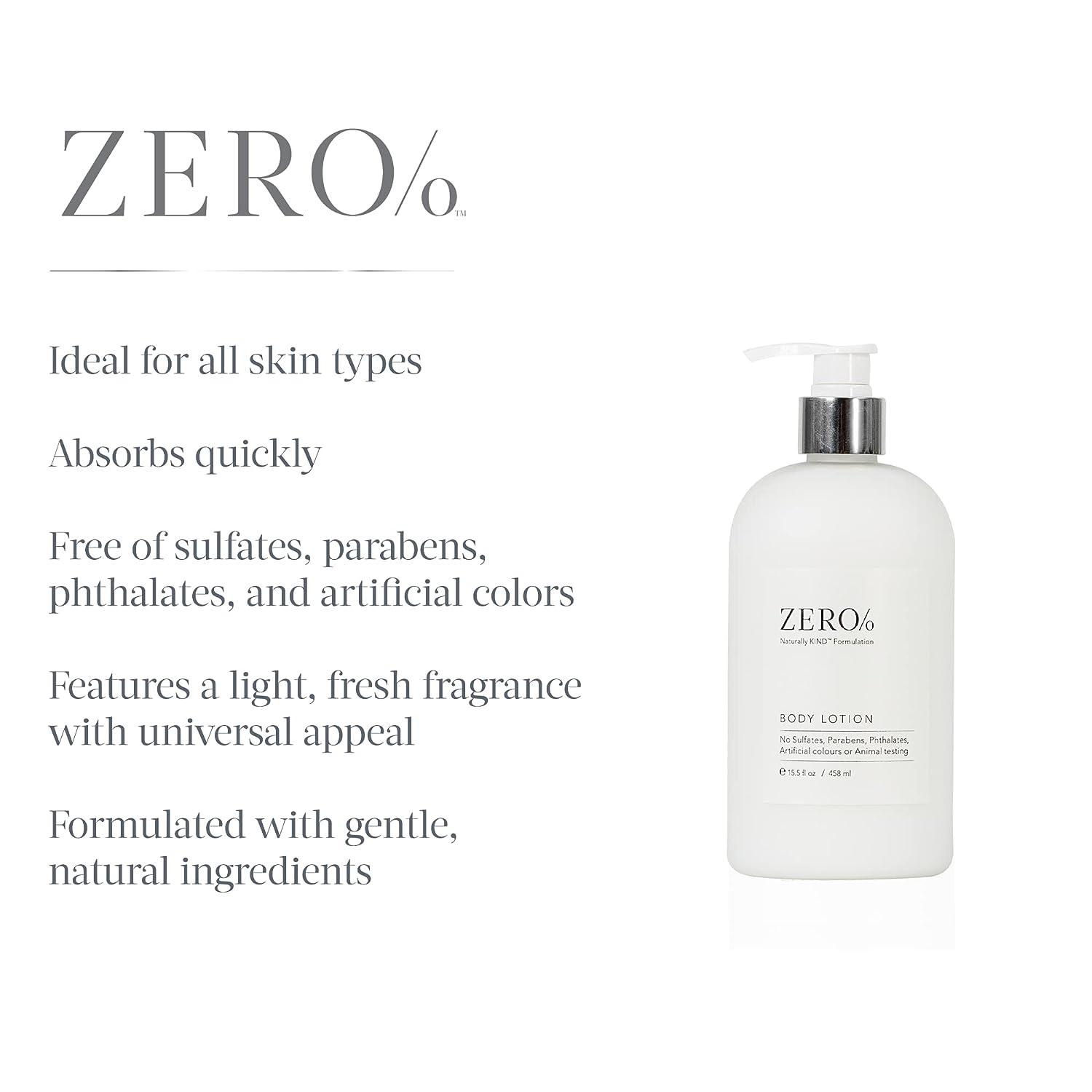Zero% Unisex Body Lotion - 15.5oz | Light & Fresh Nourishing Formula ...