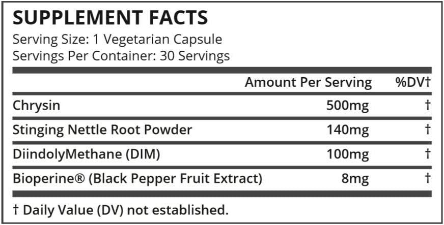Pure Science AE-3 Chrysin with DIM & Nettle Root Extract - 30 Capsules ...