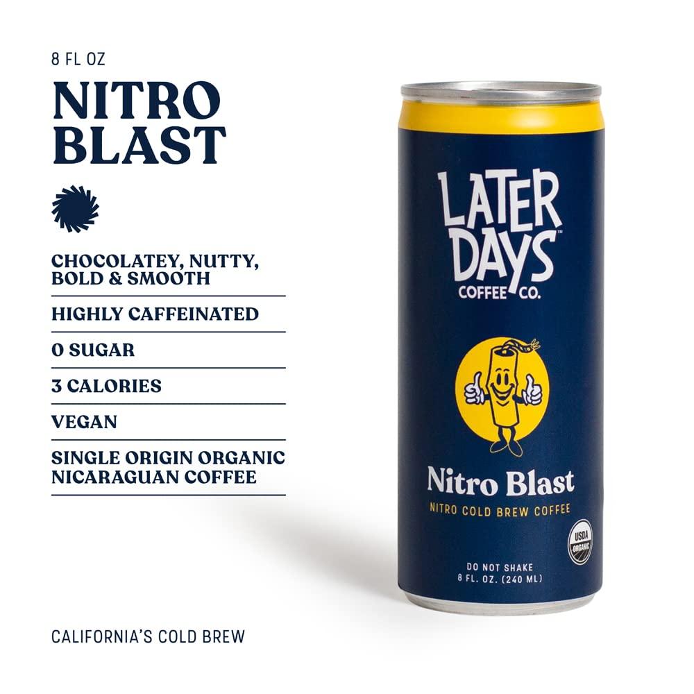 LATER DAYS COFFEE Nitro Blast | Organic Nitro Cold Brew | No Sugar ...