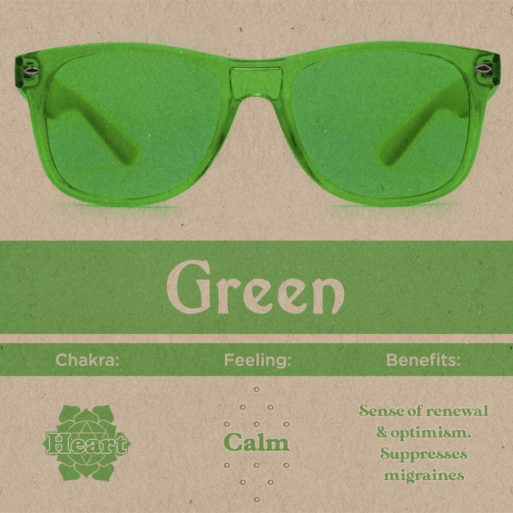 Green Color Therapy Mood Glasses for Migraine Relief and Chakra Healing ...