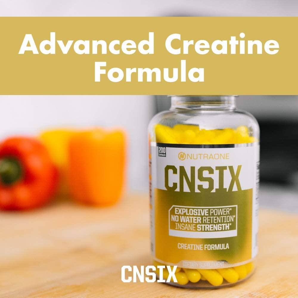 CNSix Creatine Capsules by NutraOne - 600mg (200 Capsules) for Lean ...
