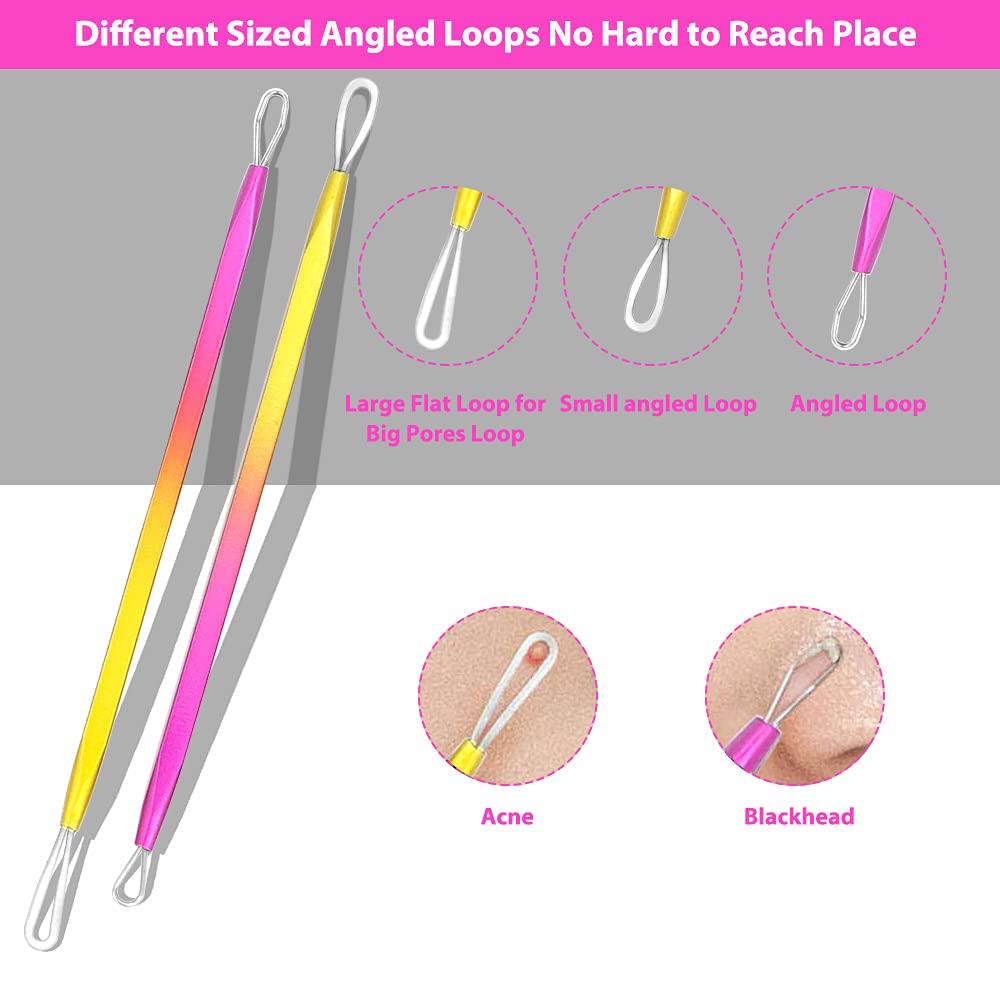 Glamne Blackhead Remover Pimple Popper Kit - Rosy Yellow Acne Comedone ...