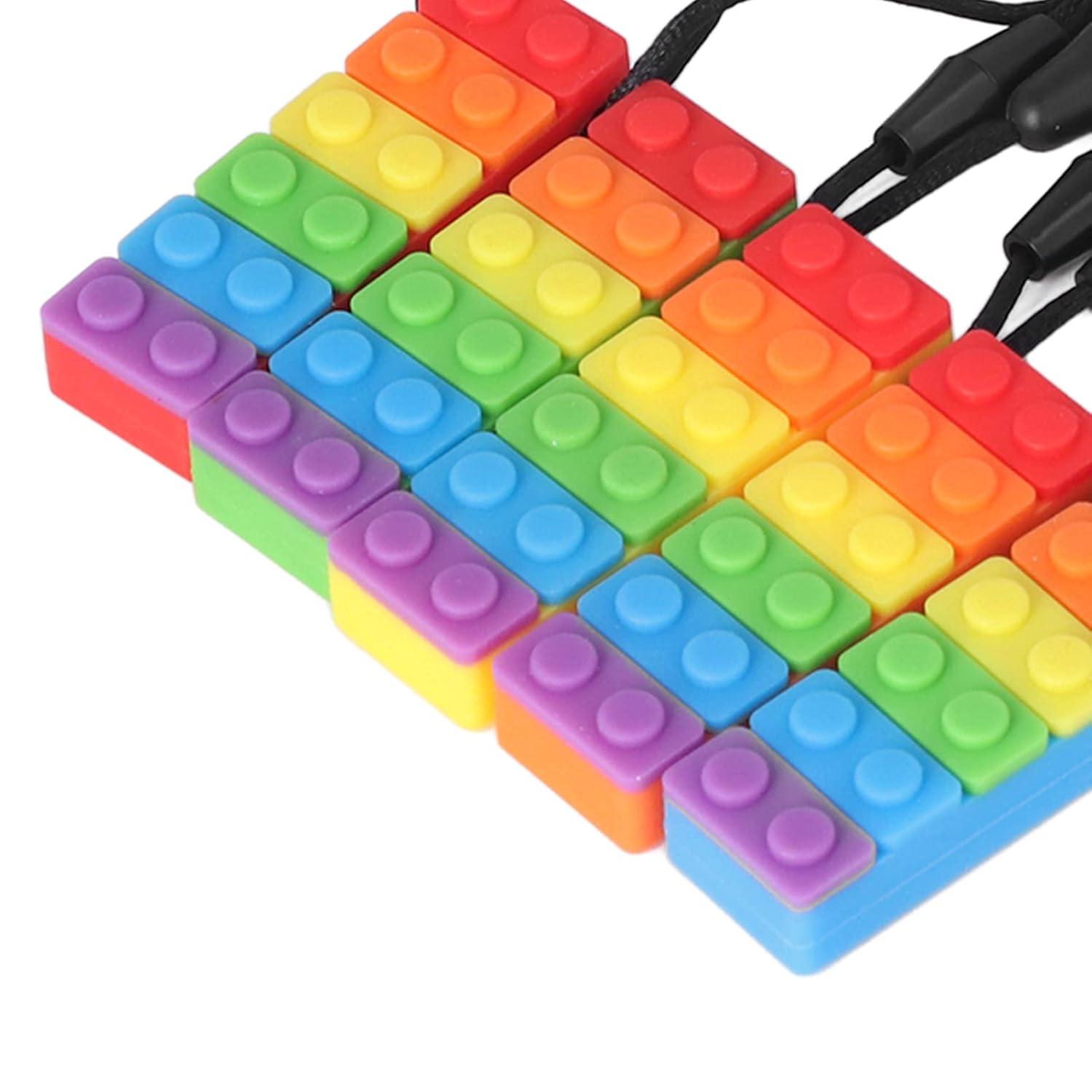 5PCS BPA-Free Baby Teeth Toys - Silicone Rainbow Building Blocks ...