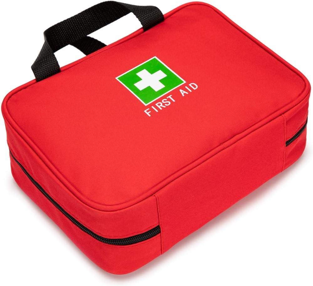 Jipemtra Red First Aid Bag - Empty Travel Rescue Pouch for Car, Home ...