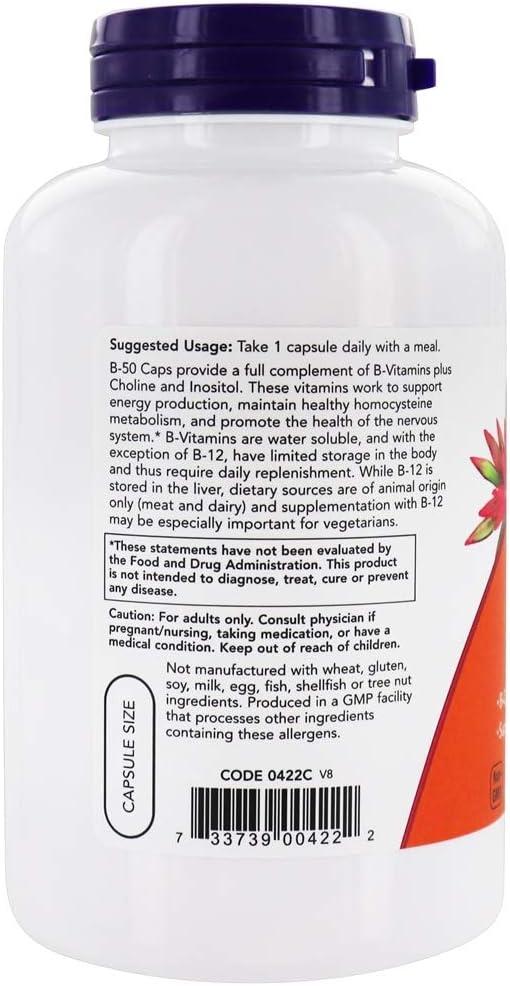 Now Foods B-50 Vitamin B Complex 250 Vegetarian Capsules | Buy Now with ...