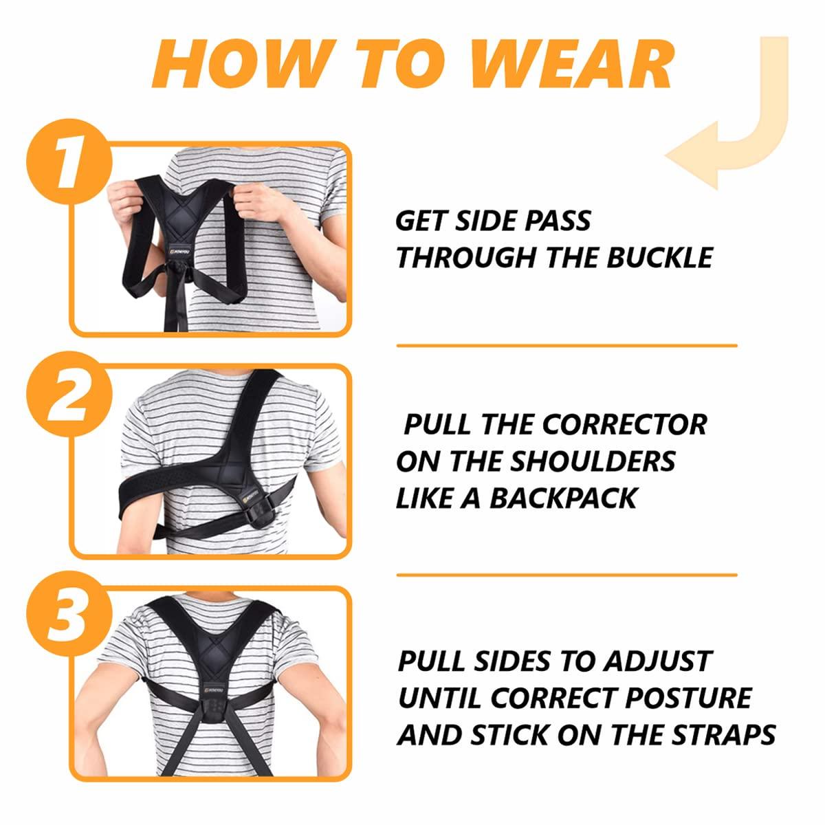 Adjustable Back Brace Posture Corrector for Men and Women - Upper Back ...