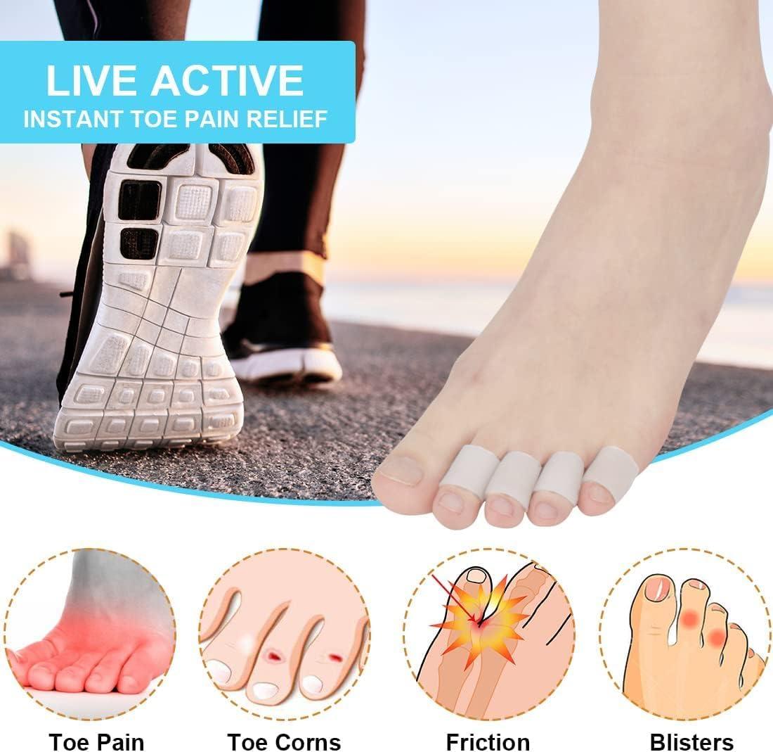 Silicone Small Toe Sleeves 20PC White - Toe Caps for Corns, Blisters ...