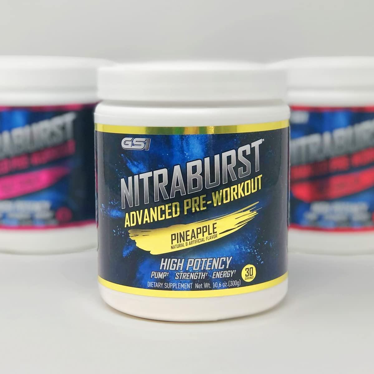Giant Sports Nitraburst Pre Workout Powder - Pineapple Flavor | 30 ...
