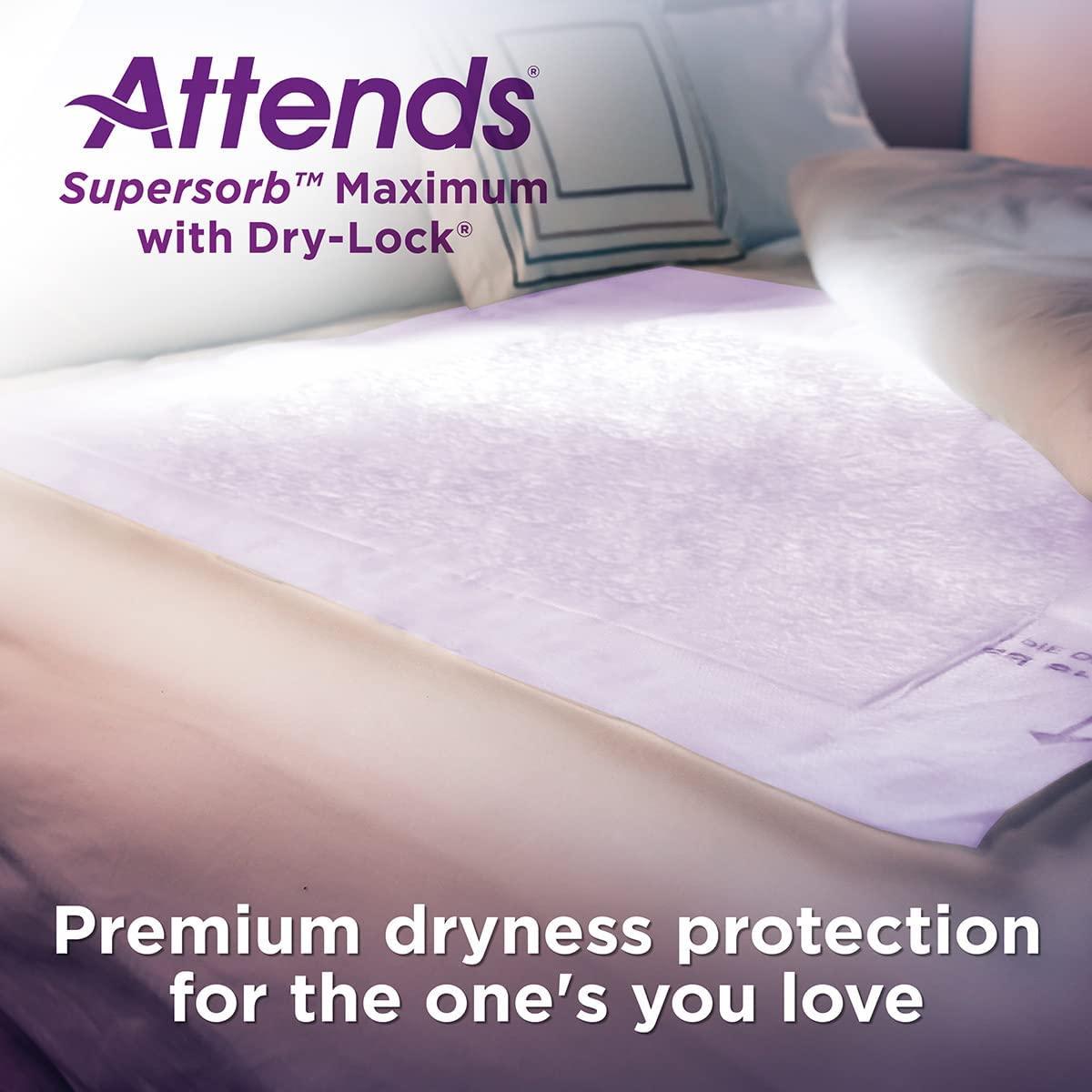 Attends Supersorb Maximum Premium Underpads with Dry-Lock Technology ...