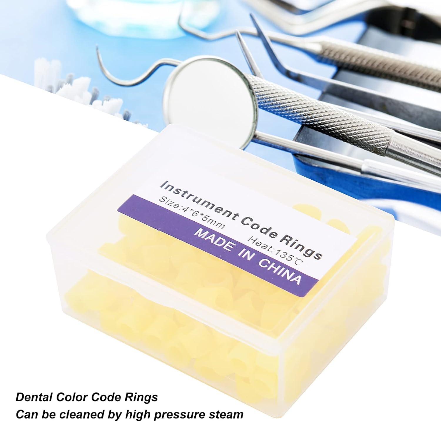 100 Non-Toxic Silicone Dental Color Code Rings - Yellow Orthodontic ...
