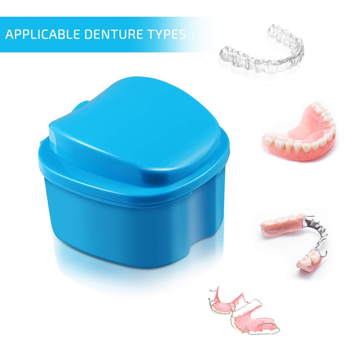 Denture Case with Strainer - Dental Orthodontic Retainer Storage Box ...