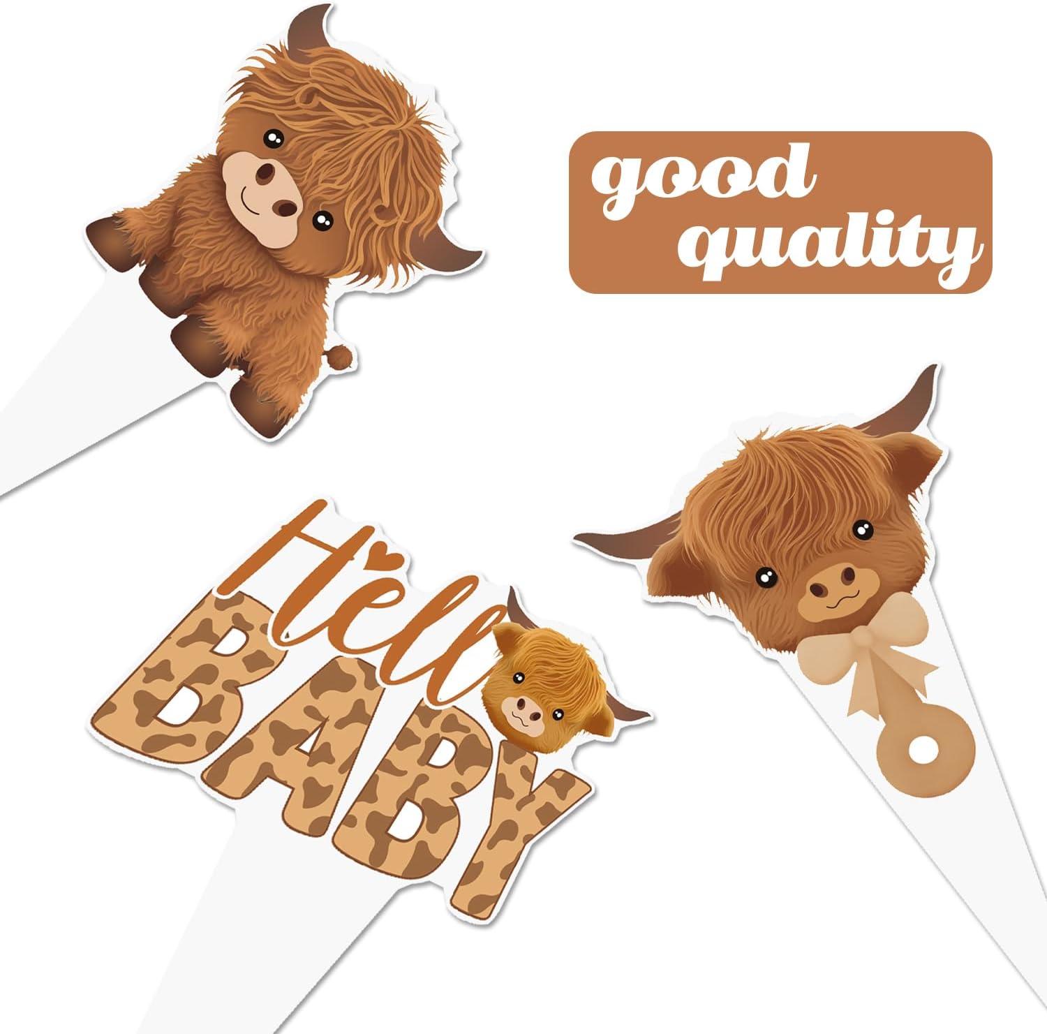 Highland Cow Baby Shower Cupcake Toppers Holy Cow Cupcake Toppers 48Pcs ...
