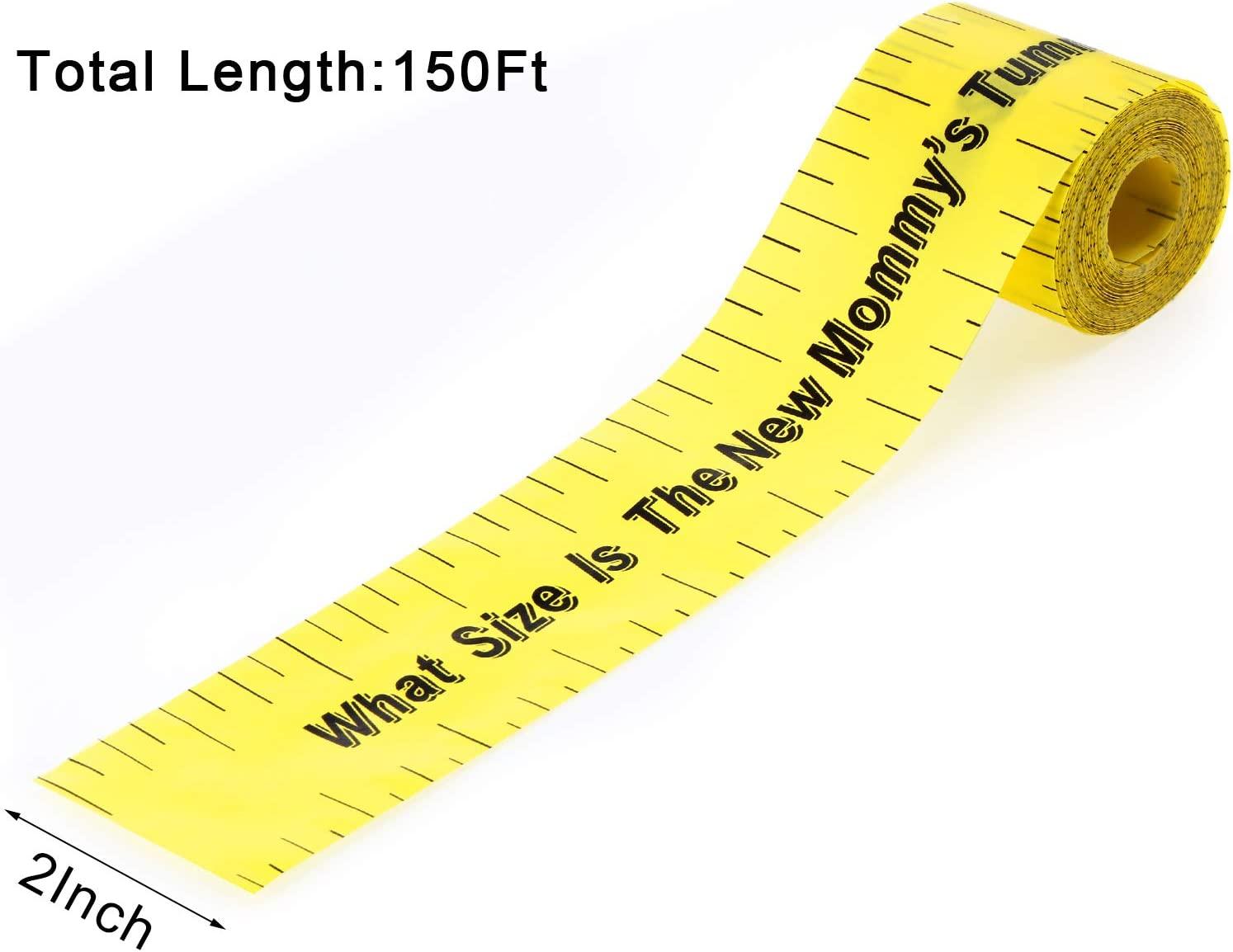 Baby Shower Measuring Tape Set - 2 Rolls, 2in x 150ft for Tummy Measure ...