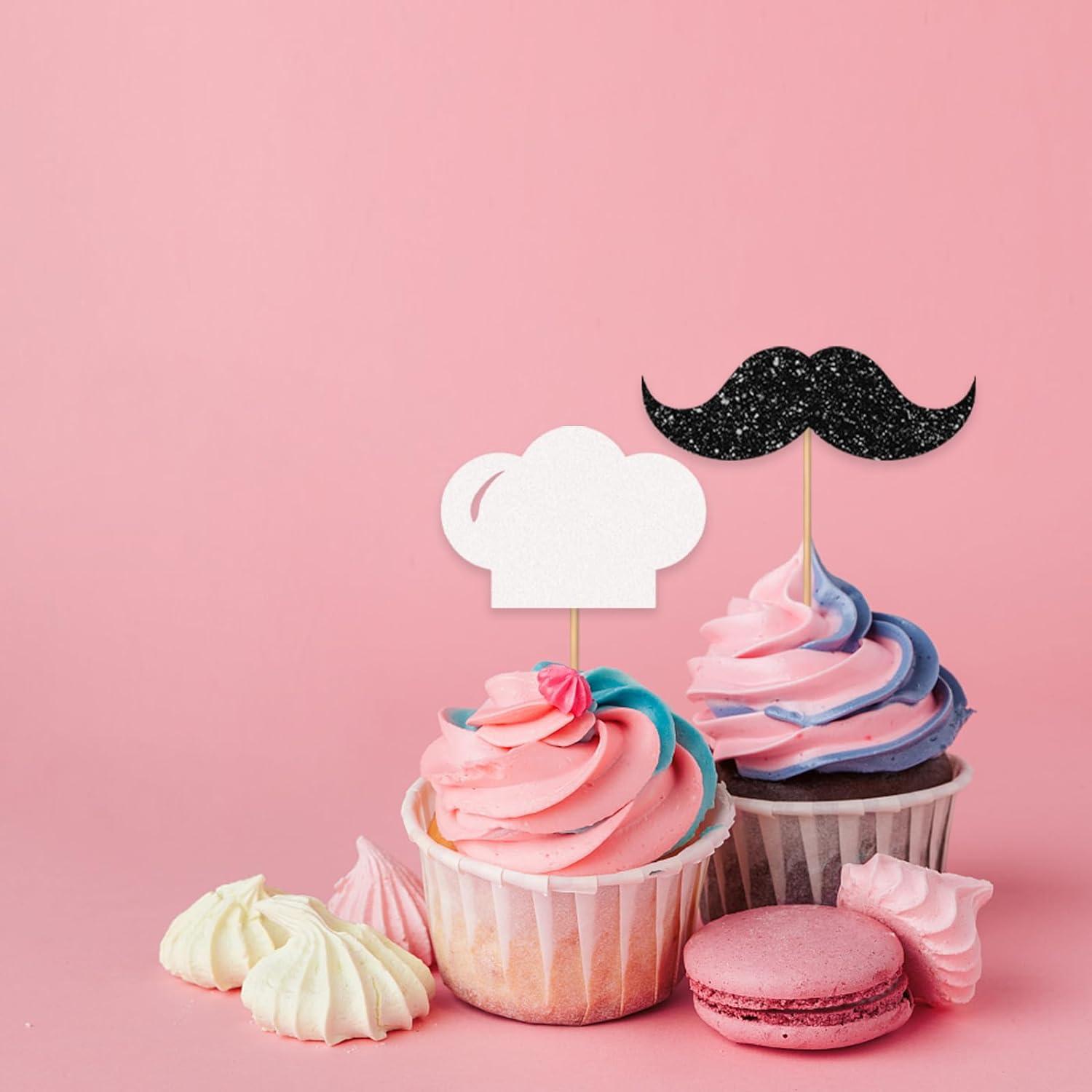 24pcs Chef Cupcake Toppers Cooking Themed Baby Shower Cupcake Decor ...