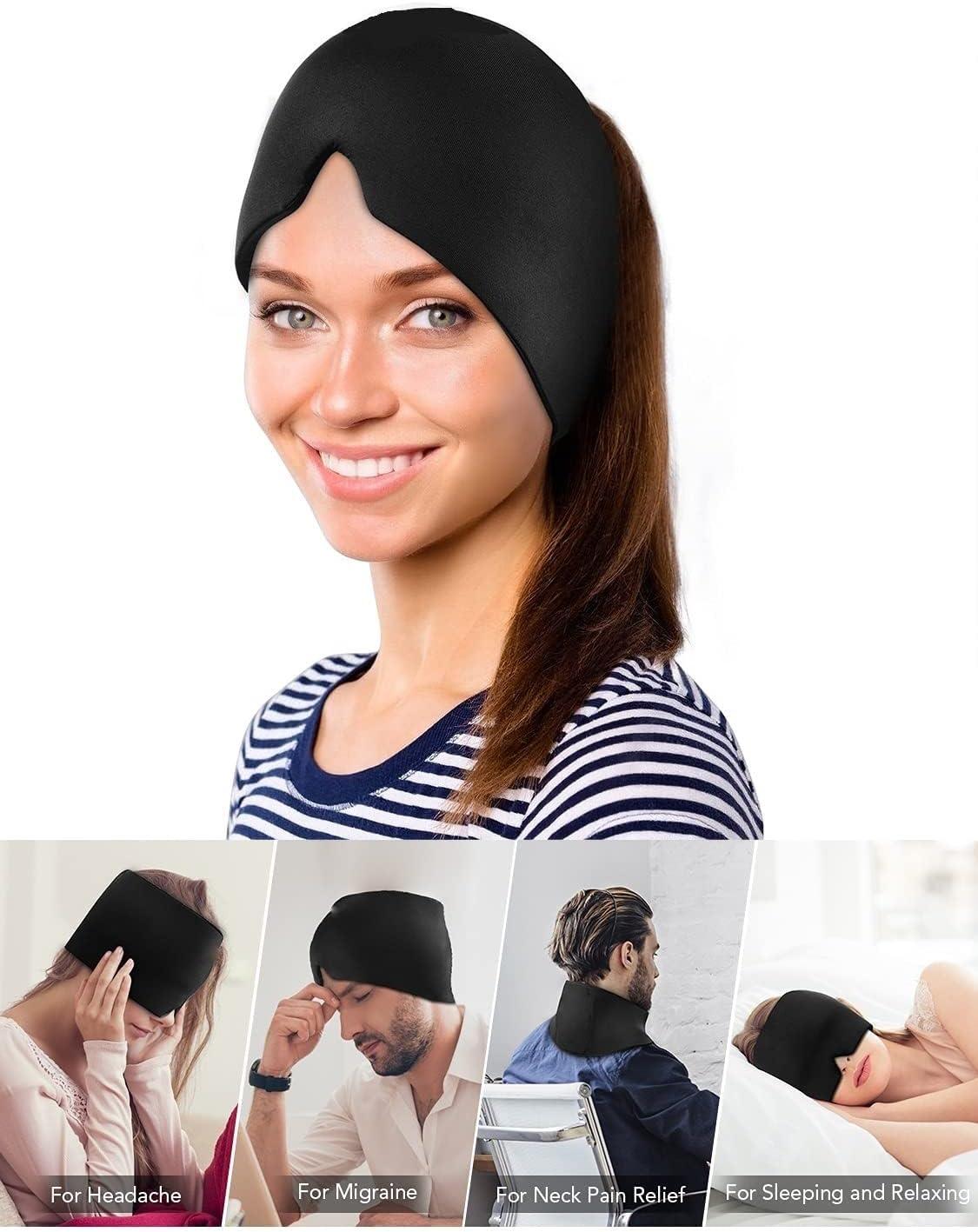Migraine Relief Hat | Ice Head Wrap for Headache & Eye Relief - Cold ...