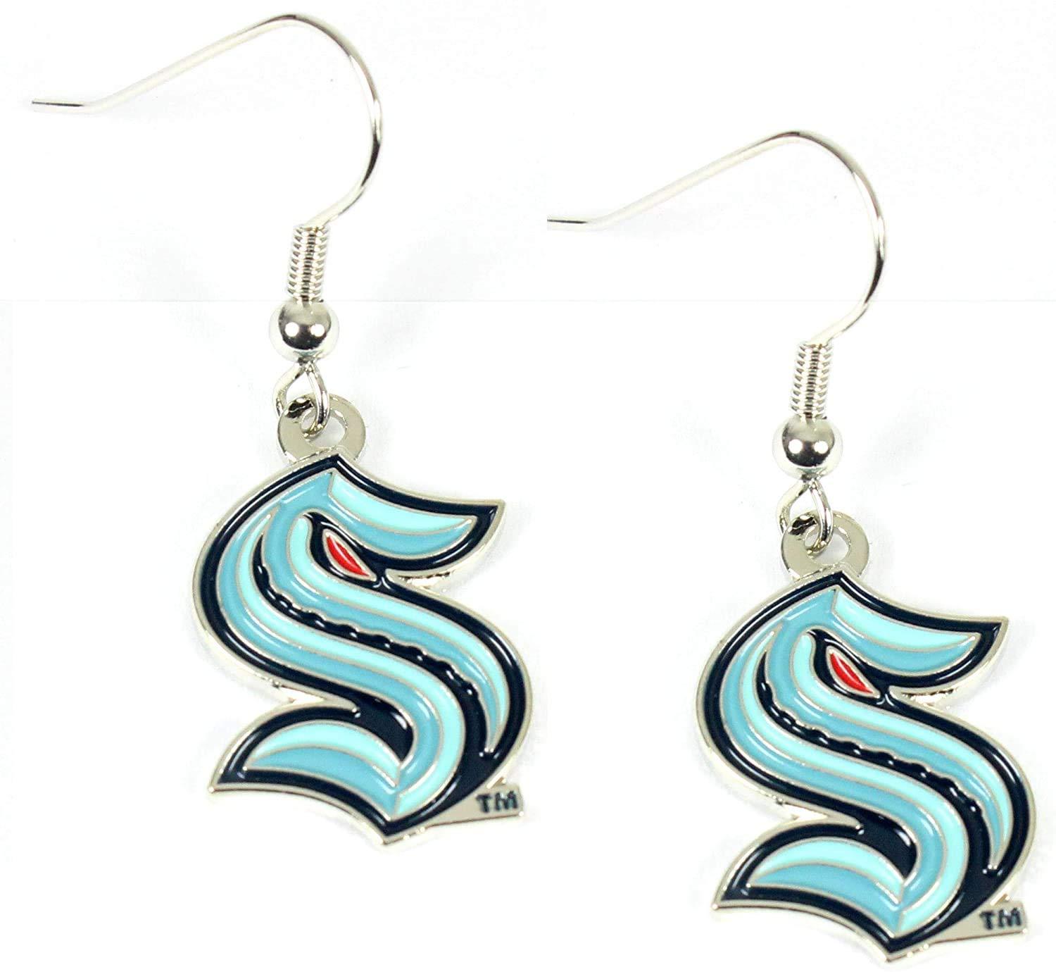 Aminco Seattle Kraken Logo Dangler Earrings - Team Color, One Size ...