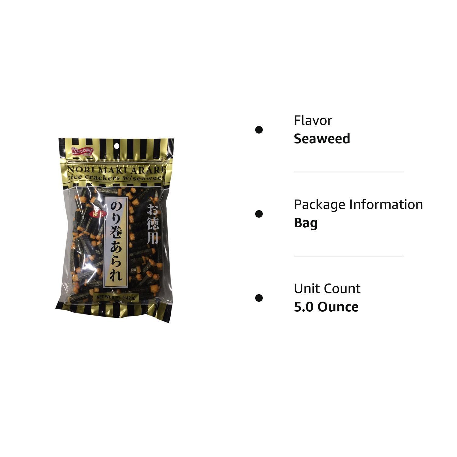 Nori Maki Arare Rice Crackers with Seaweed 5 oz per Pack (1 Pack)