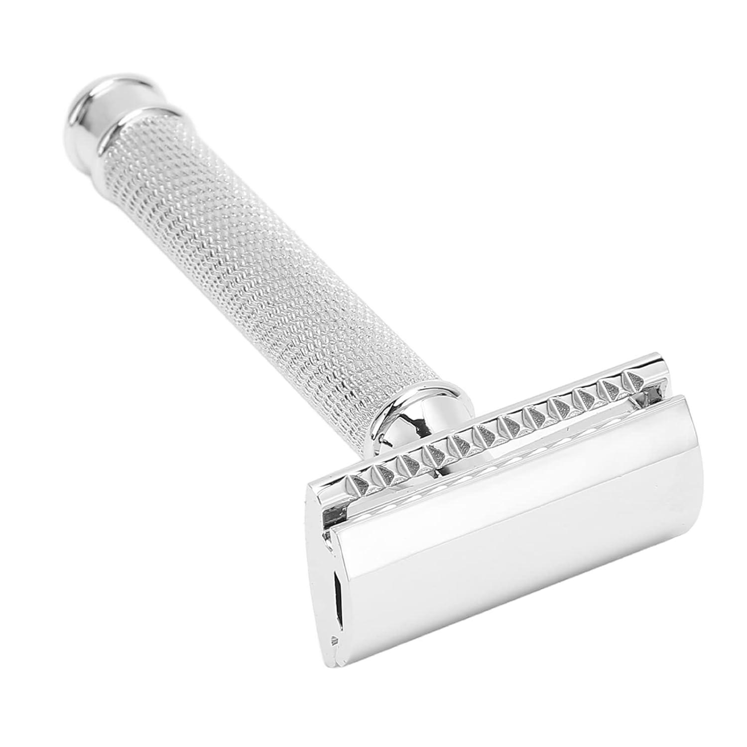 Razor Double Edge Manual Barber Shop Safety Shaver Kit for Men - Silver ...