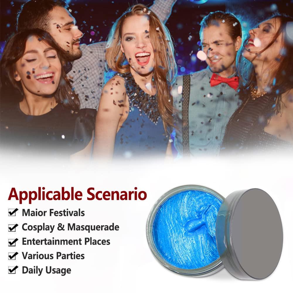 Temporary Blue Hair Color Wax for Men & Women | Natural Styling Pomade ...