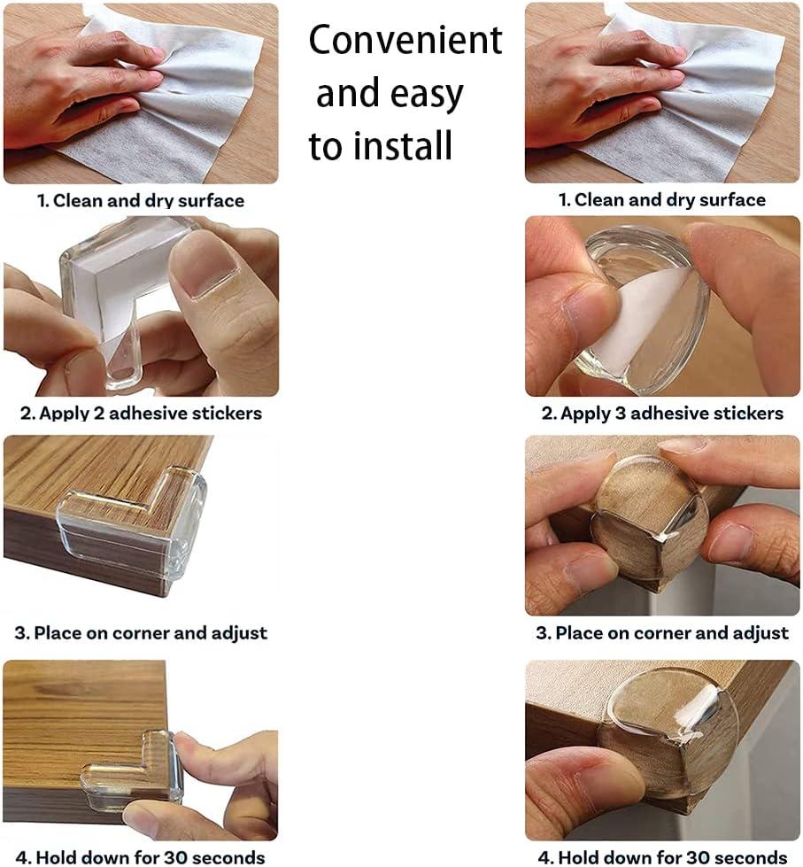 Transparent Silicone Safety Corner Guards for Childproofing Tables ...