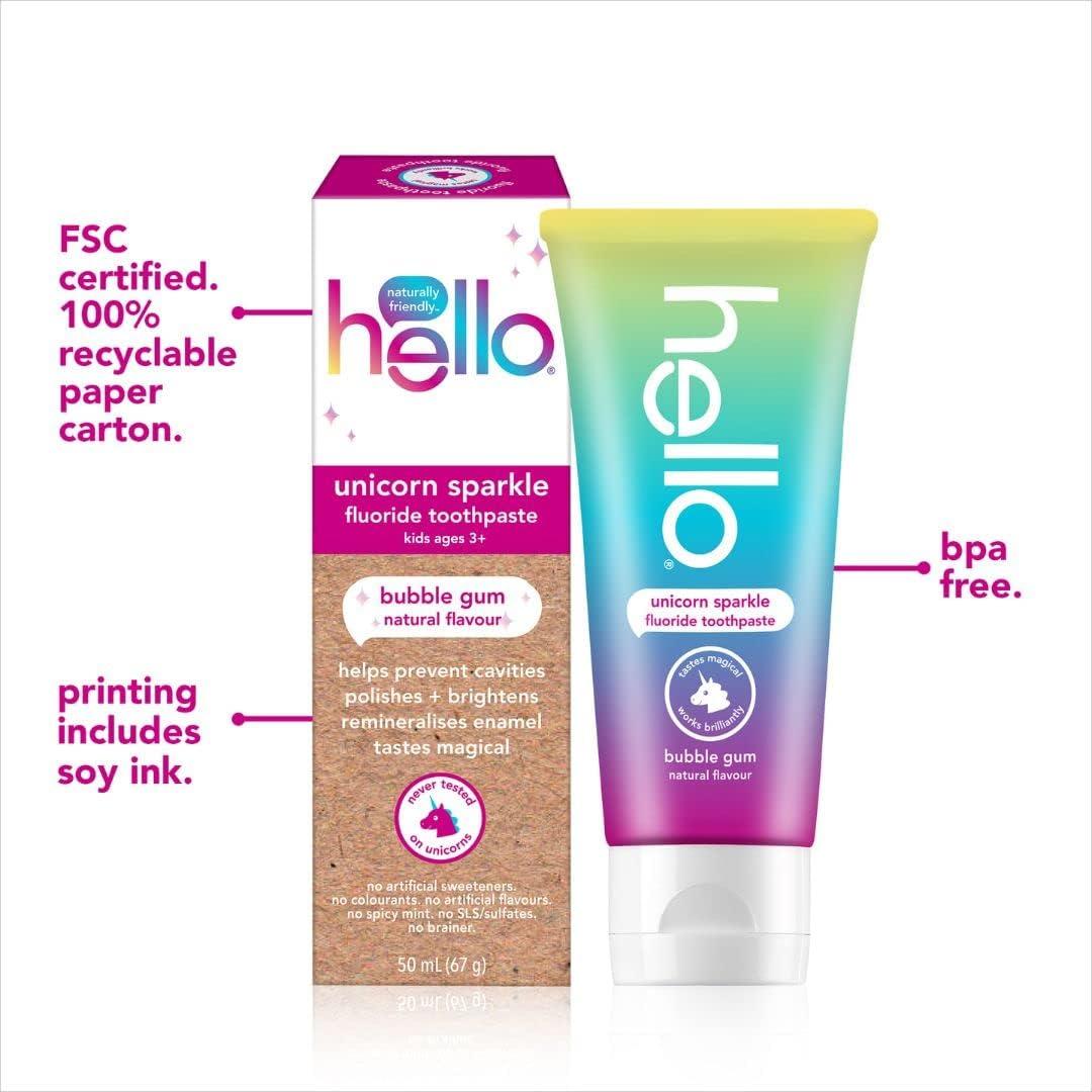 Unicorn Sparkle Fluoride Kids Toothpaste - Natural Bubble Gum Flavor ...