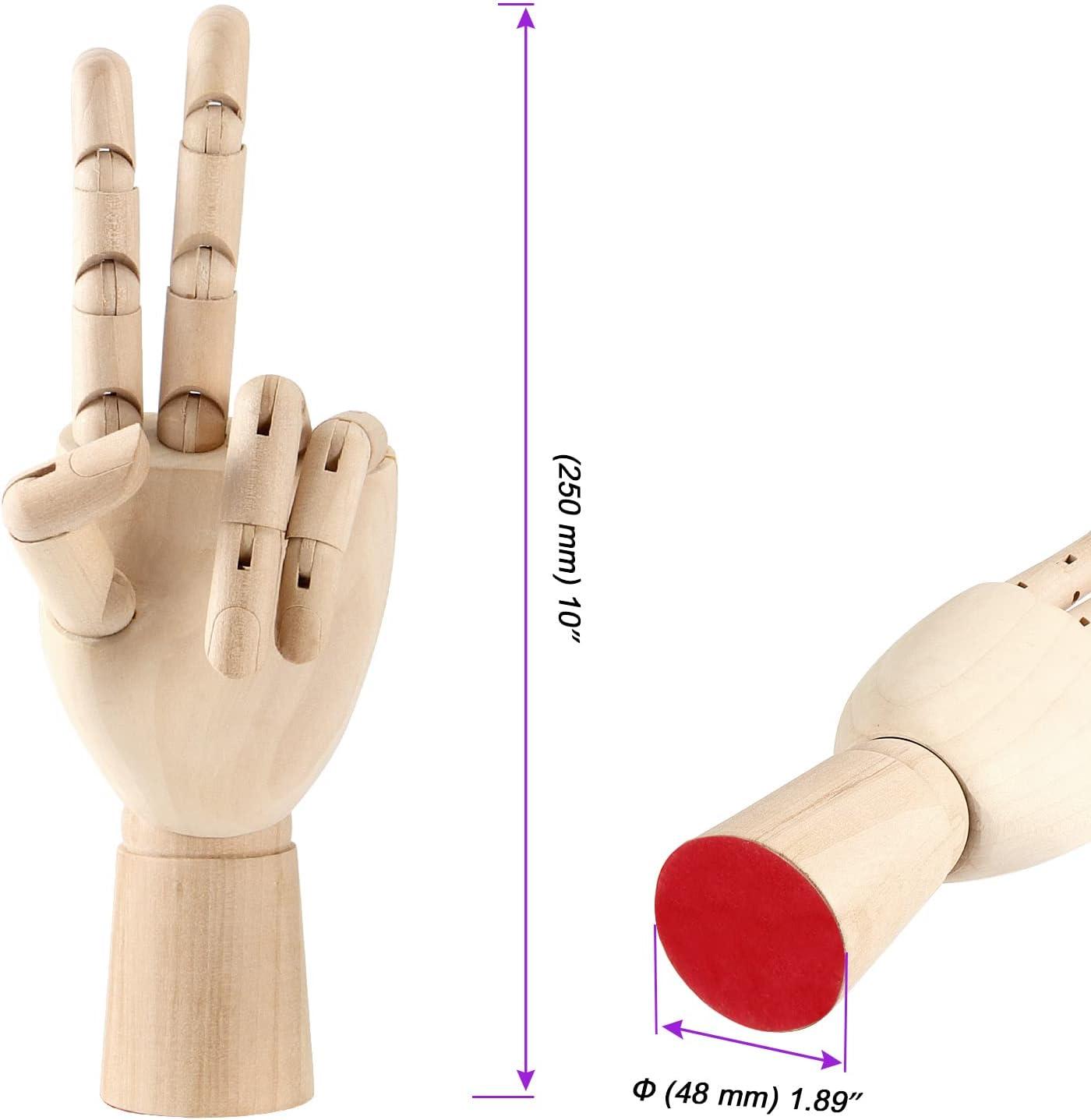 JOIKIT 2 Pack 10 Wood Art Mannequin Hand - Left & Right Wooden Manikin ...