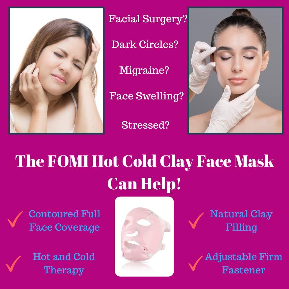 FOMI Hot Cold Clay Face Mask | Contoured Ice Pack for Headache ...