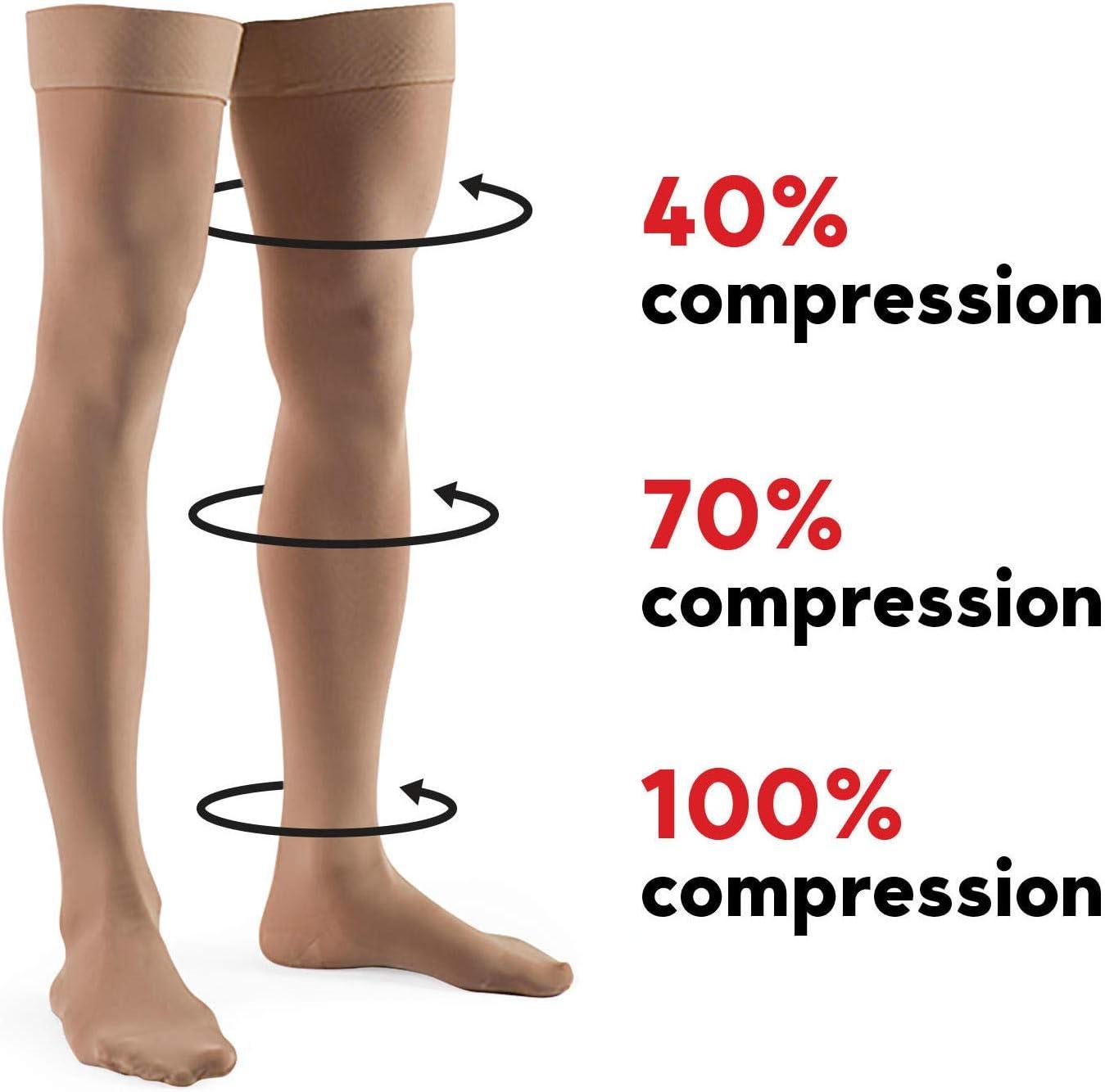 Buy Lauma Medical Compression Stockings 23-32 mmHg Class 2 - Beige M Size for Varicose Veins ...