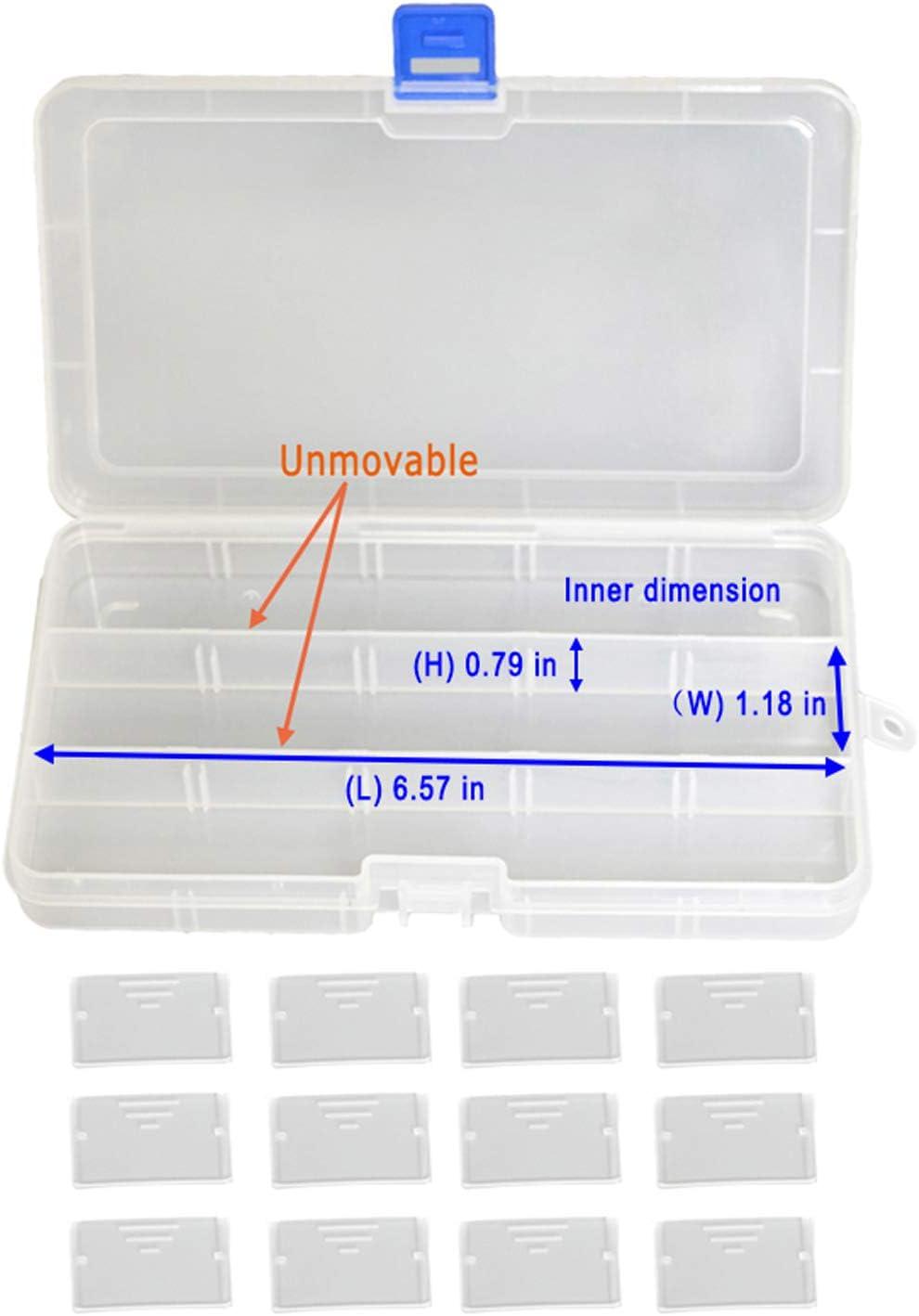 DUOFIRE Adjustable Plastic Organizer Container Storage Box with 15 ...