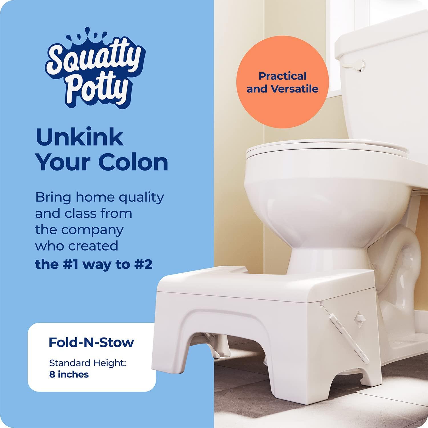 Squatty Potty Fold N Stow Compact Toilet Stool - White - 7 Inches - 1 ...