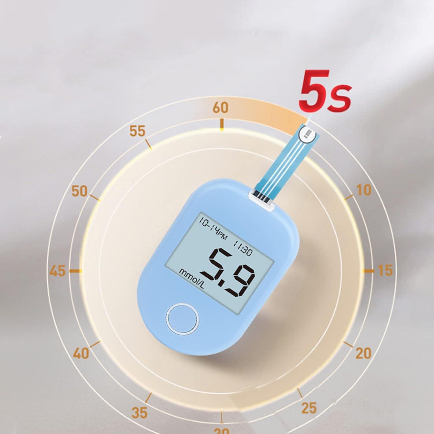 ThreeH Blood Glucose Meter Kit - 50 Test Strips, Glucometer, Lancets ...