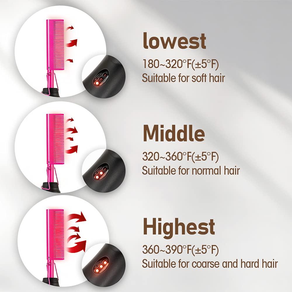Electric Pink Hot Comb Hair Straightener [42w Power] - Heating Pressing ...