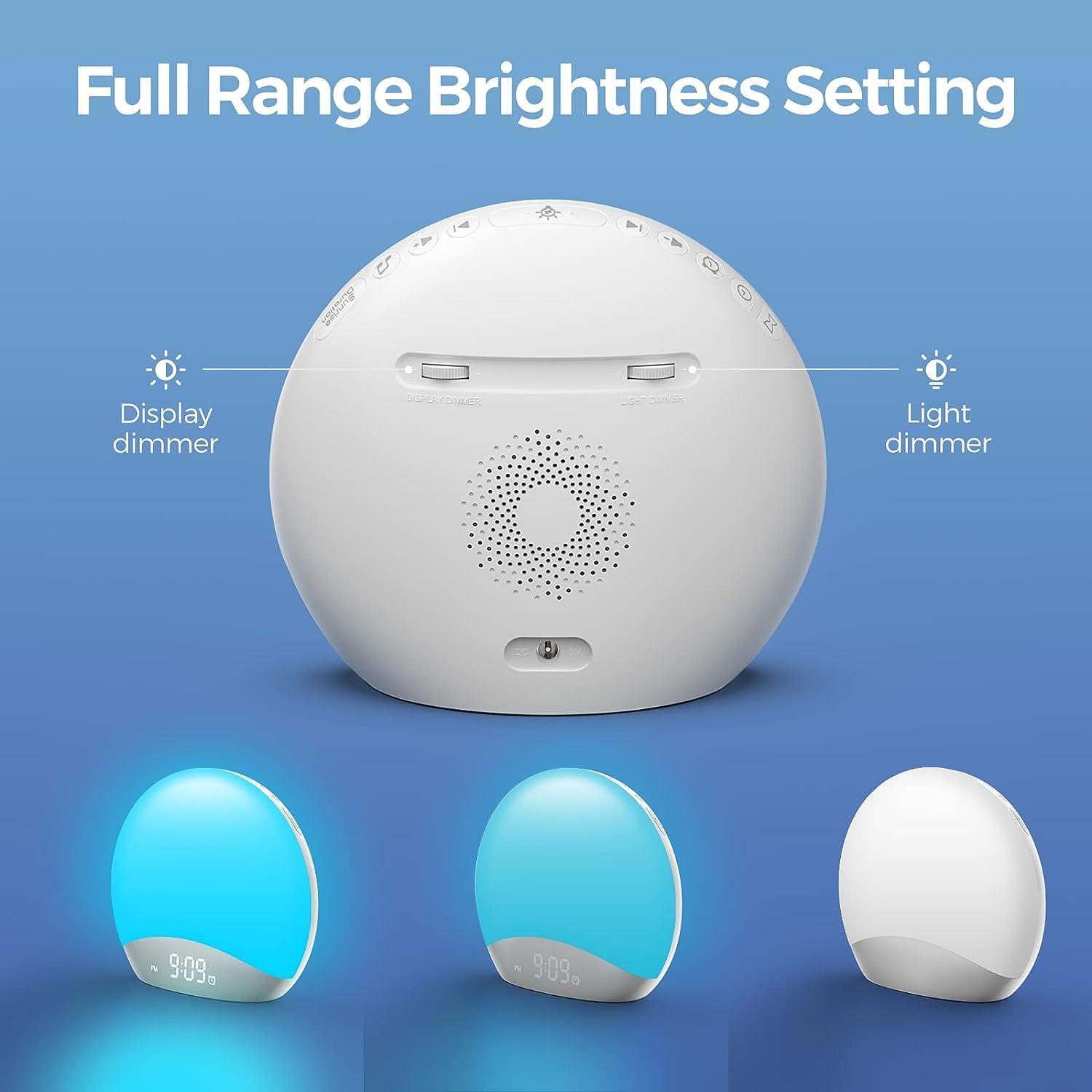 REACHER Sound Machine Sunrise Alarm Clock | 26 Stereo Soothing Sounds ...